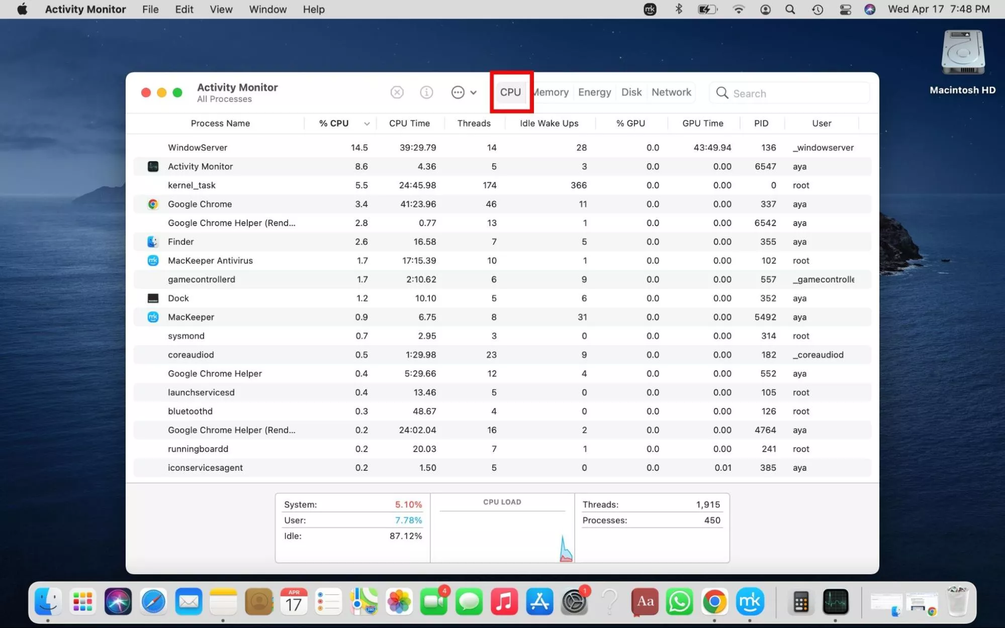 Mac Spinning Wheel